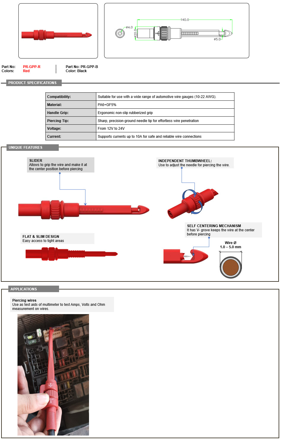Grip-Piercing Probe - Probe - Auto Test Aid
